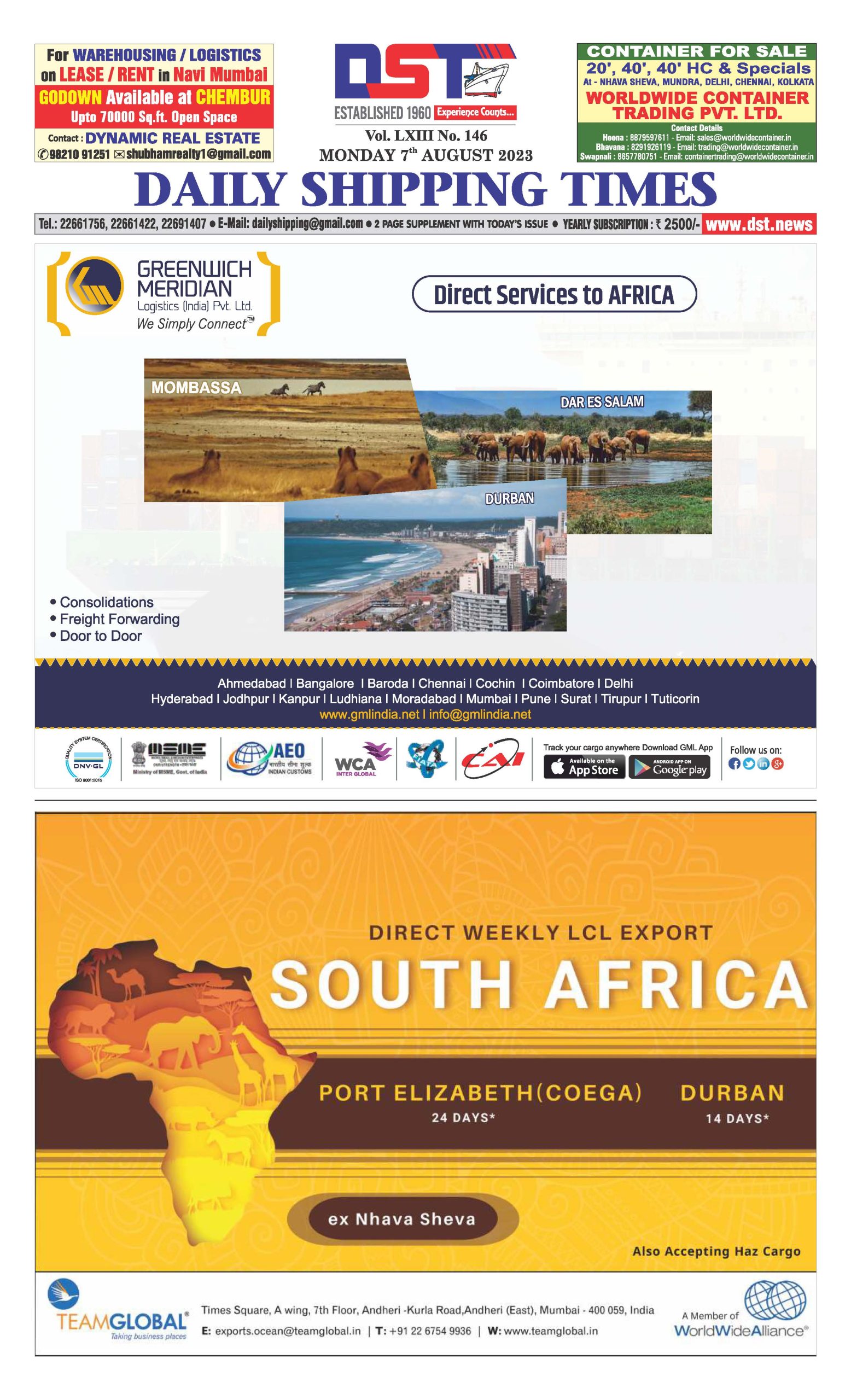 MUM-07-08-2023 - DST - Daily Shipping Times
