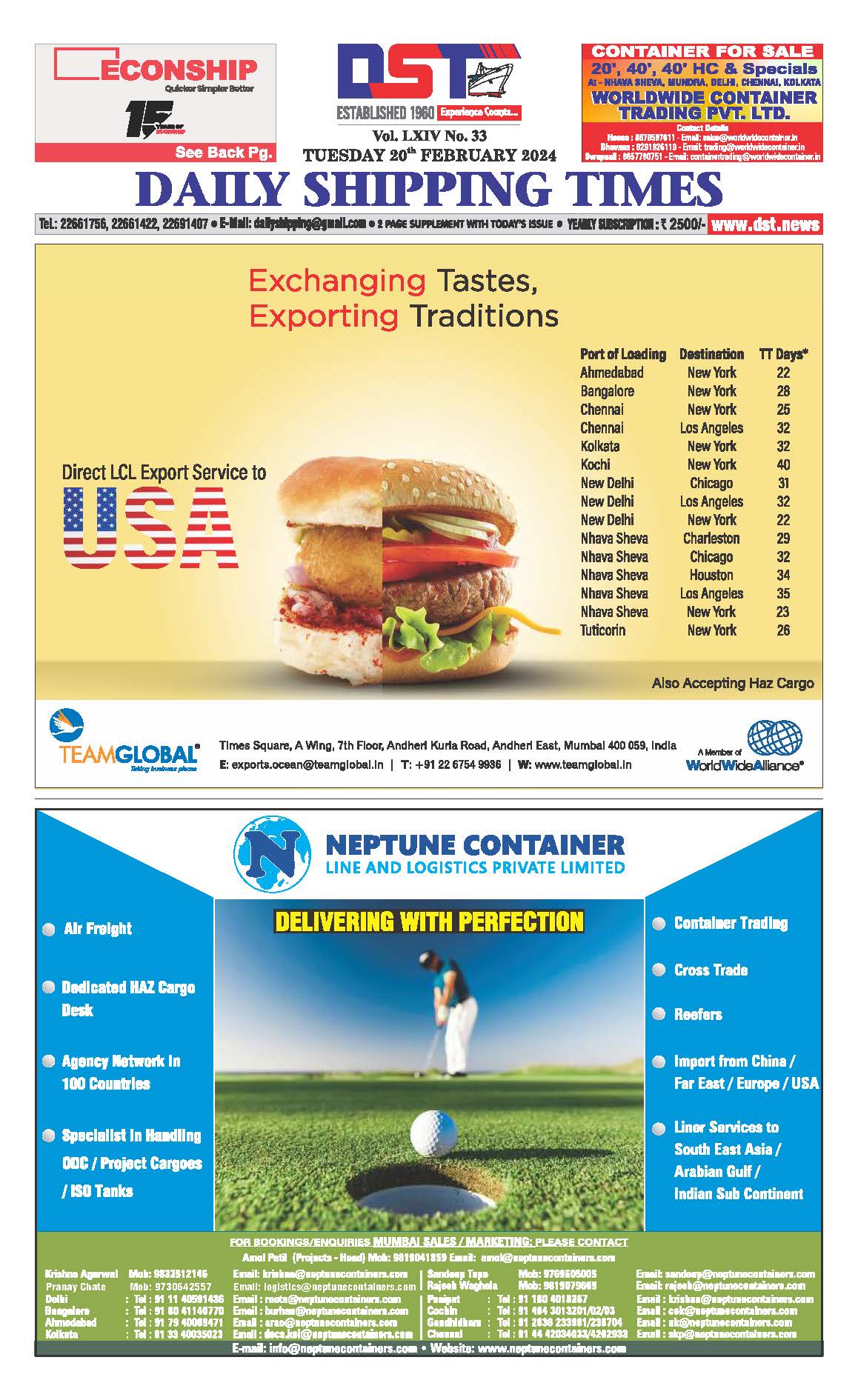 MUM-20-02-2024 - DST - Daily Shipping Times