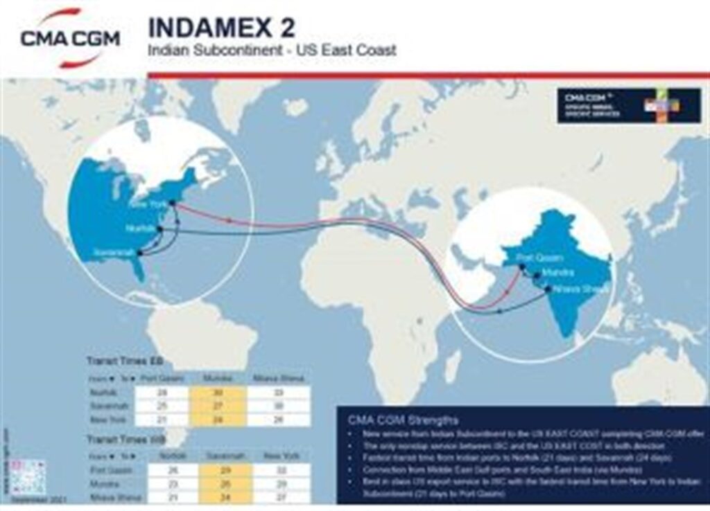CMA CGM to launch INDAMEX 2 connecting the Indian Subcontinent with the ...